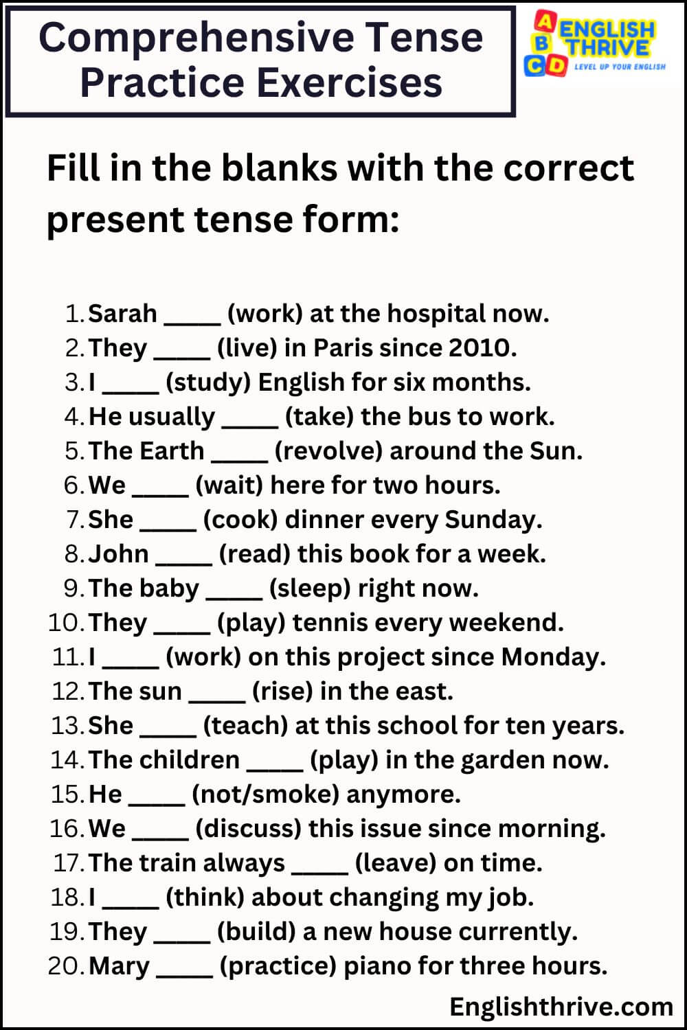 All 16 Tenses In English Grammar - Definitions Rules Examples Exercises