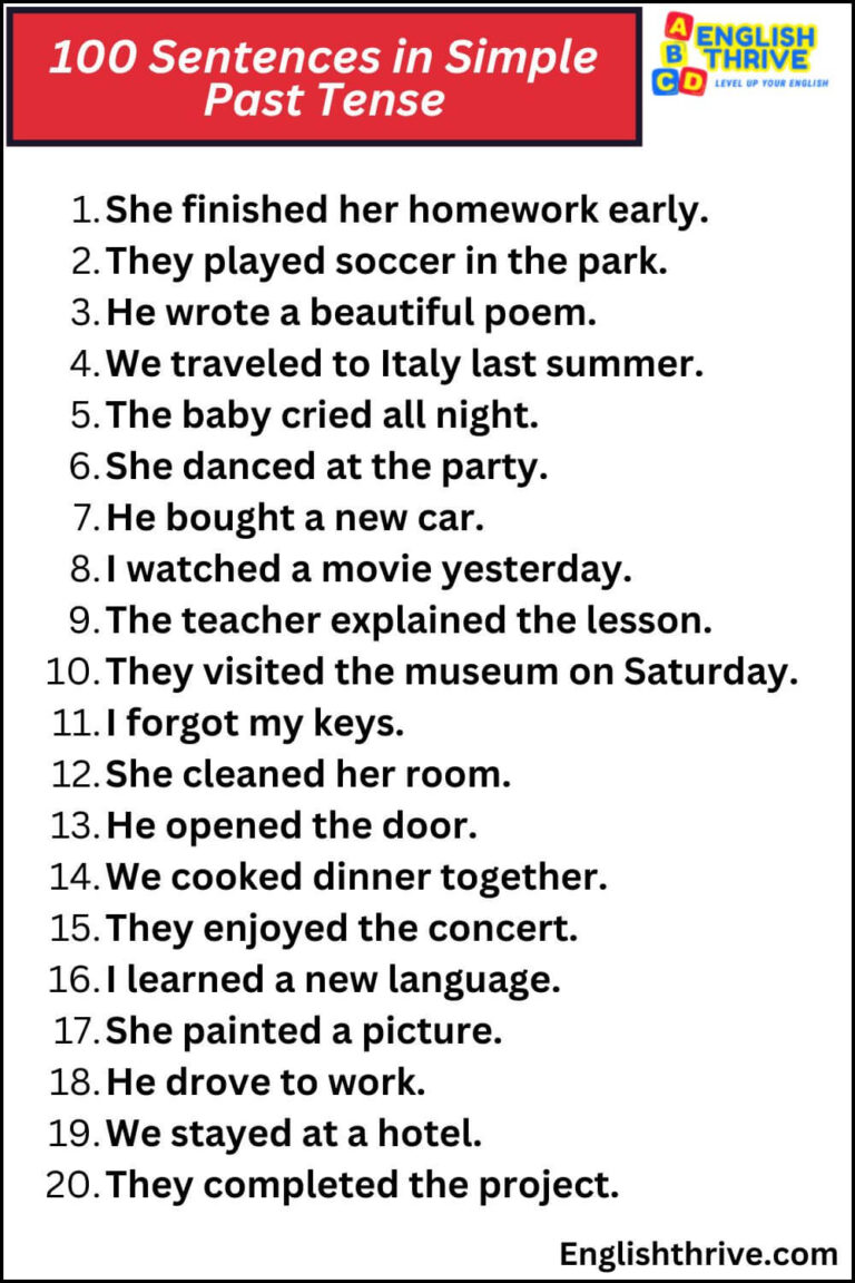 Simple Past Tense- Definition, Structure, Rules, And Examples