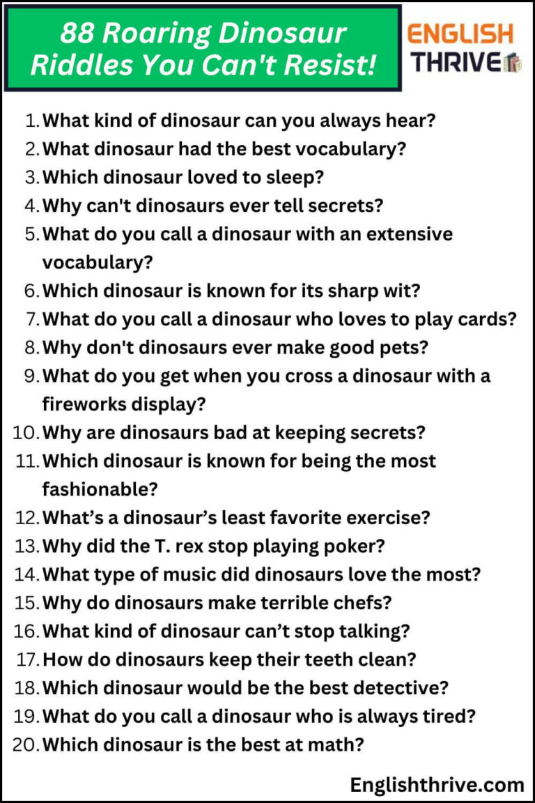 88 Roaring Dinosaur Riddles You Can't Resist!