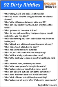 92 Dirty Riddles-Brain Teasers For Adults
