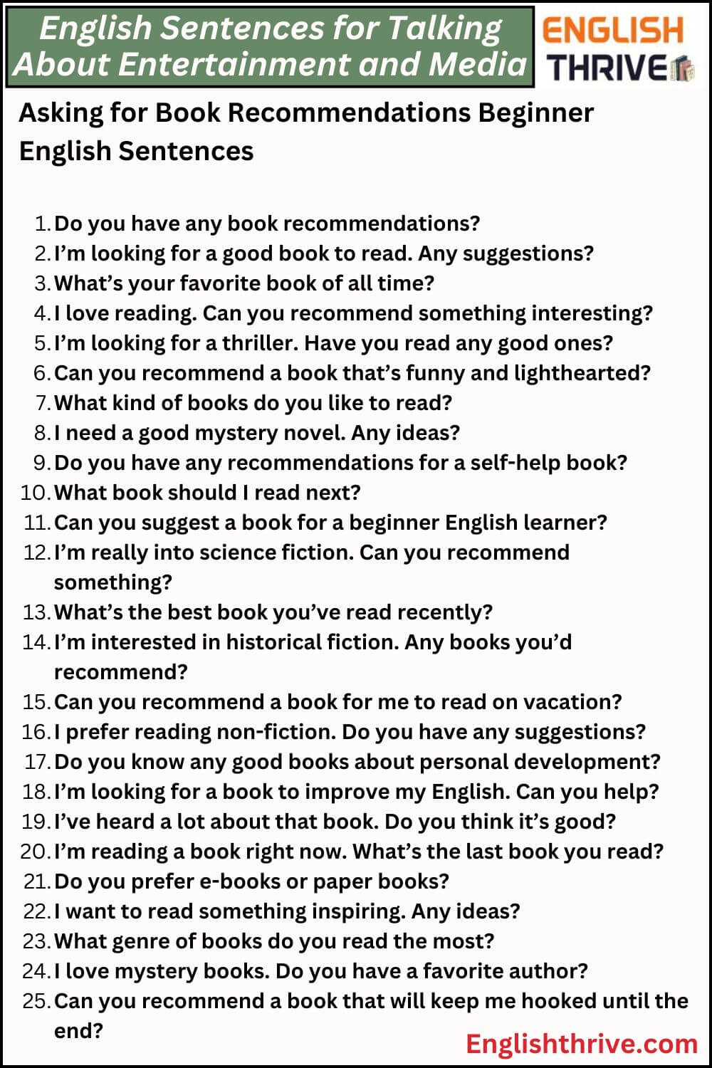 122 English Sentences For Talking About Entertainment And Media