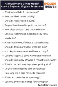 132 English Sentences For Talking About Health And Well-being