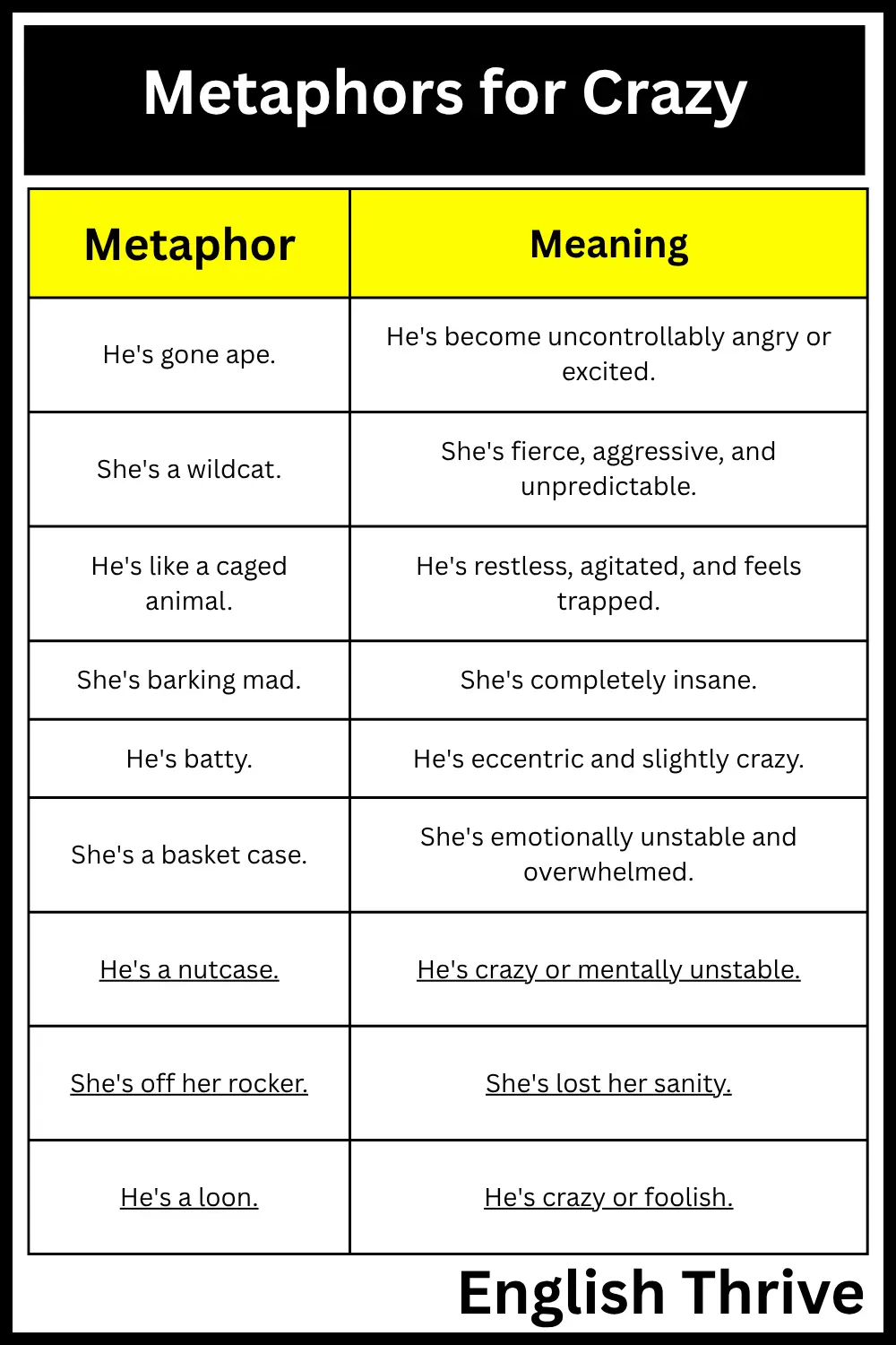 Metaphors For Crazy: A Comprehensive Guide