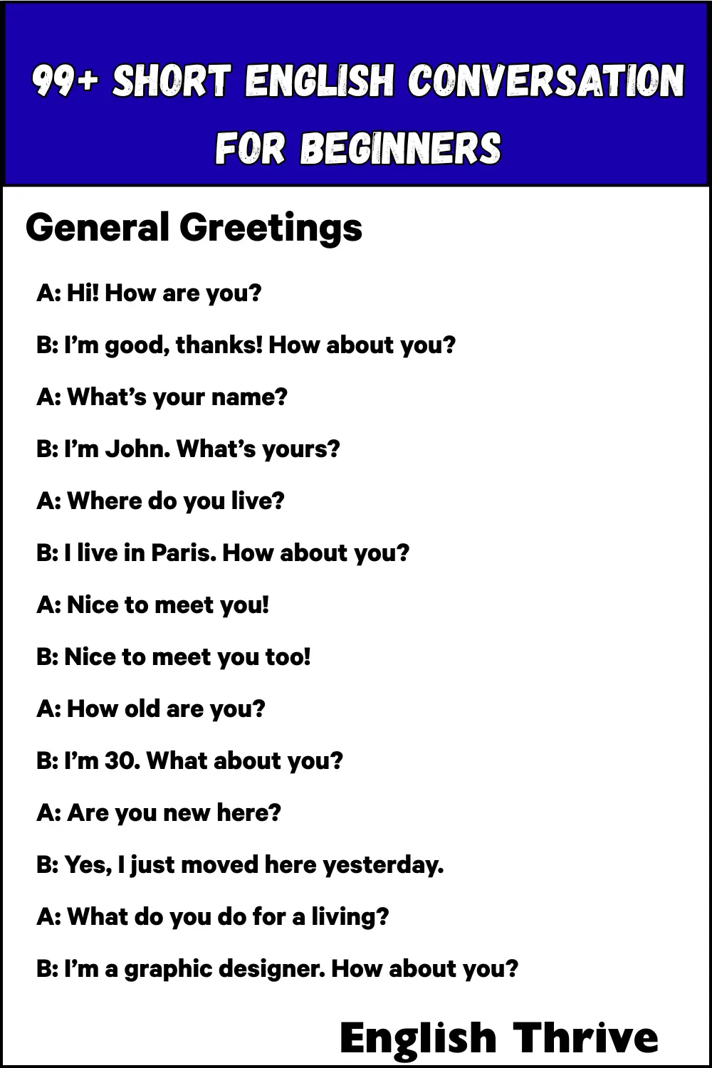 99+ Short English Conversations